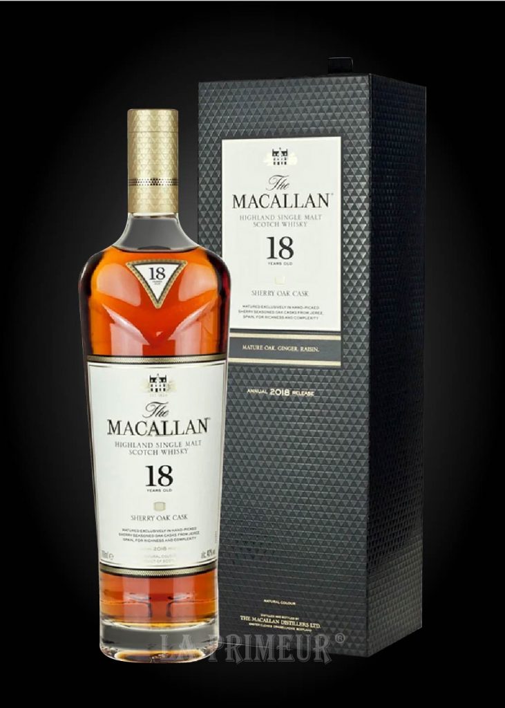 The Macallan 18 YO Sherry Oak Cask Single Malt Whisky - La Primeur